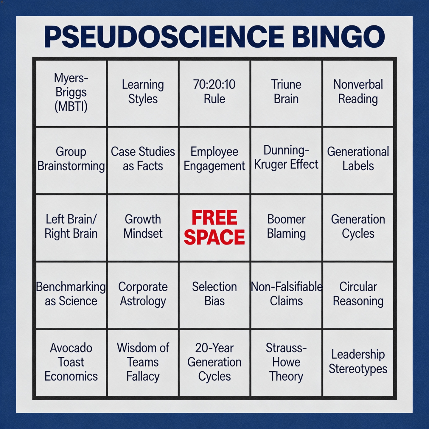 Pseudo Science Bingo Card – Investigations of a Dog